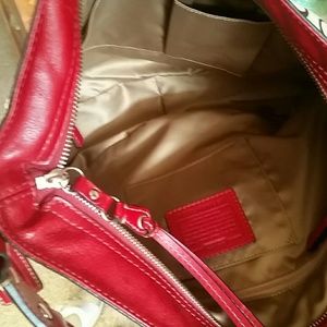 Coach | Bags | Coach Large Signature Bag Red Leather | Poshmark